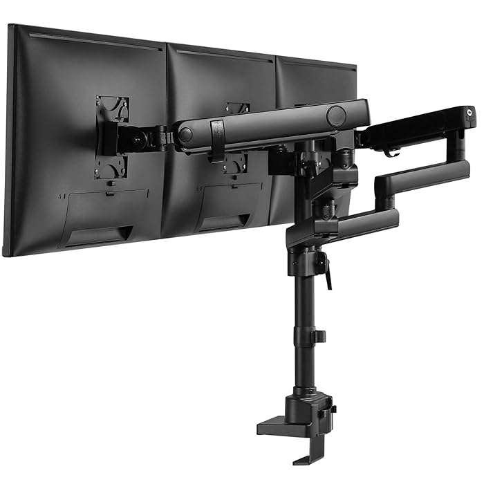 Buy AVLT Triple 13"-27" Monitor Arm Desk Mount fits Three Flat/Curved ...