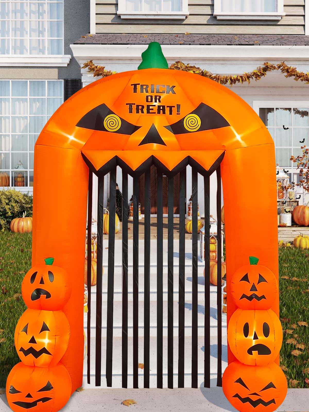 9.5 Feet Halloween Inflatable Pumpkin Arch Kalolary Pumpkin High Gate ...