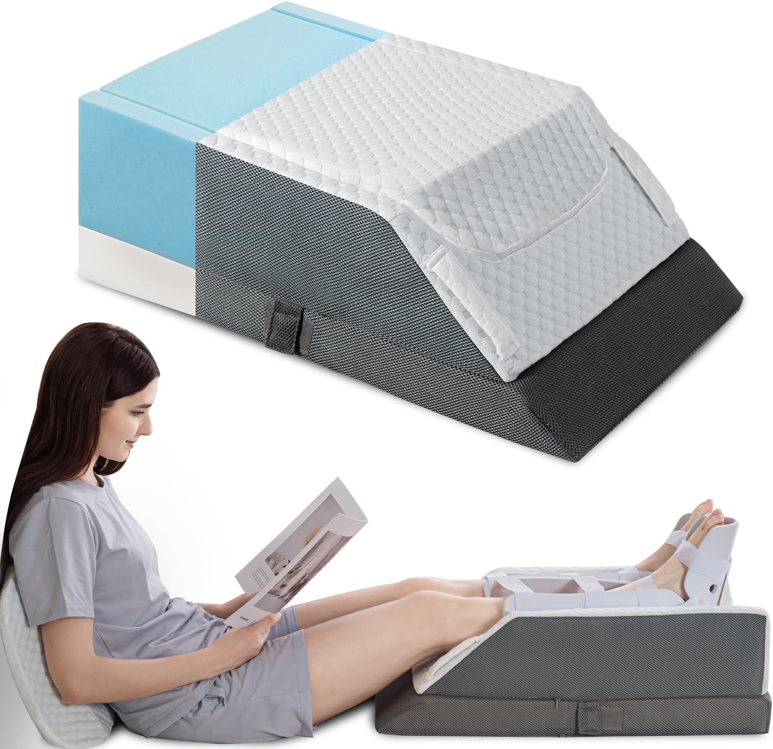 Amazon.com: JOYWOO Double Leg Support Elevation Pillow – Ideal for Post ...
