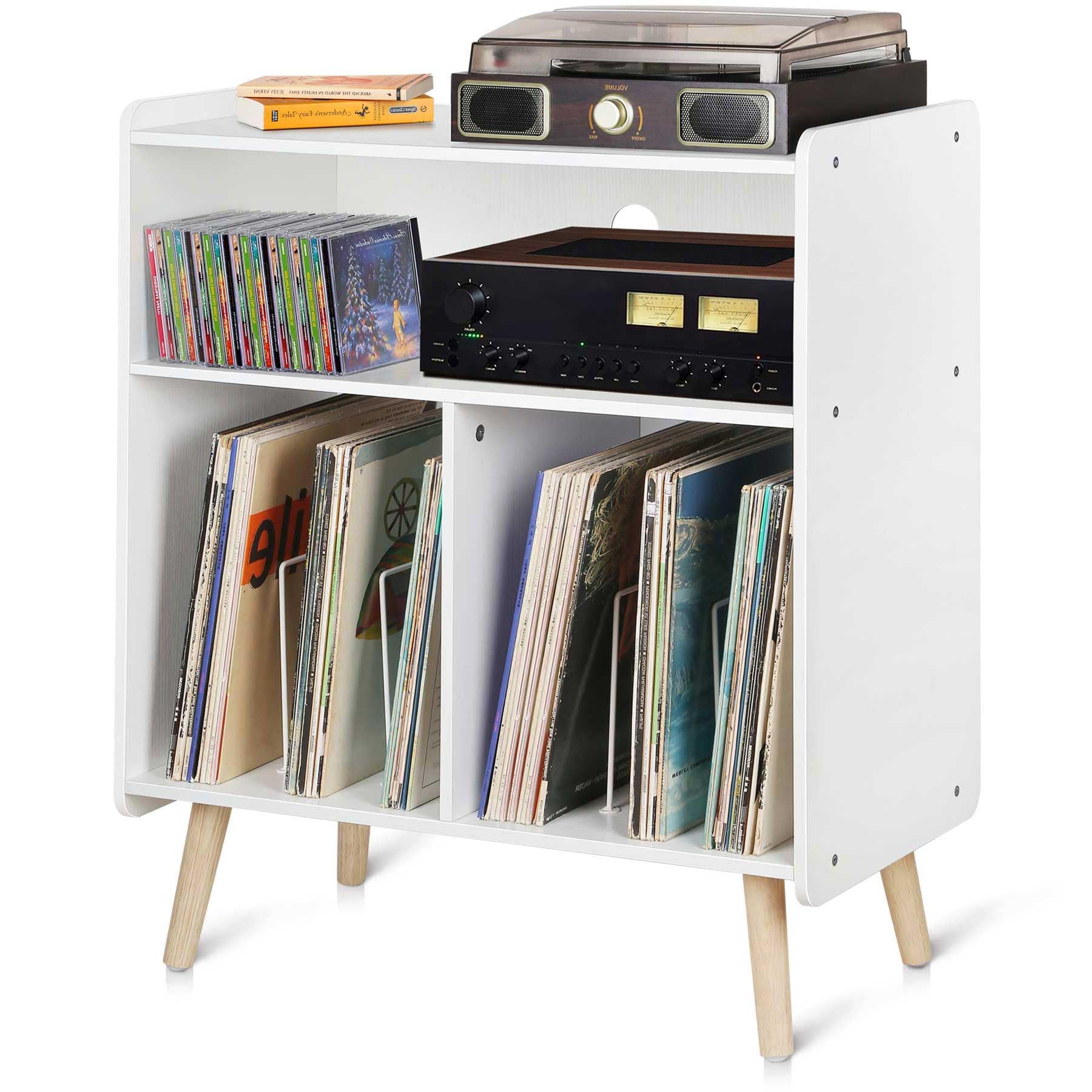 Amazon.com: Possile Mid-Century Wood Record Player Stand, Large Vintage ...