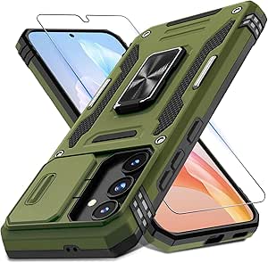 Amazon.com: DEERLAMN Case for Samsung Galaxy S24 FE 6.7-Inch with Slide Camera Cover+Screen ...