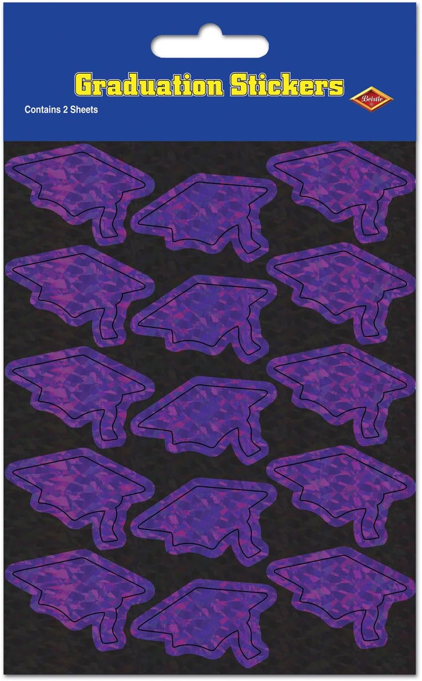 Amazon.com: Prismatic Grad Cap Stickers : Toys & Games