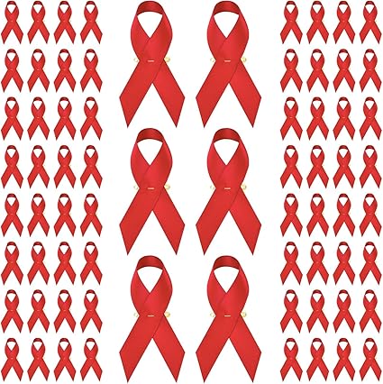 Amazon.com: Halatool 100 PCS Red Ribbon Safty Pins for World AIDS Day ...