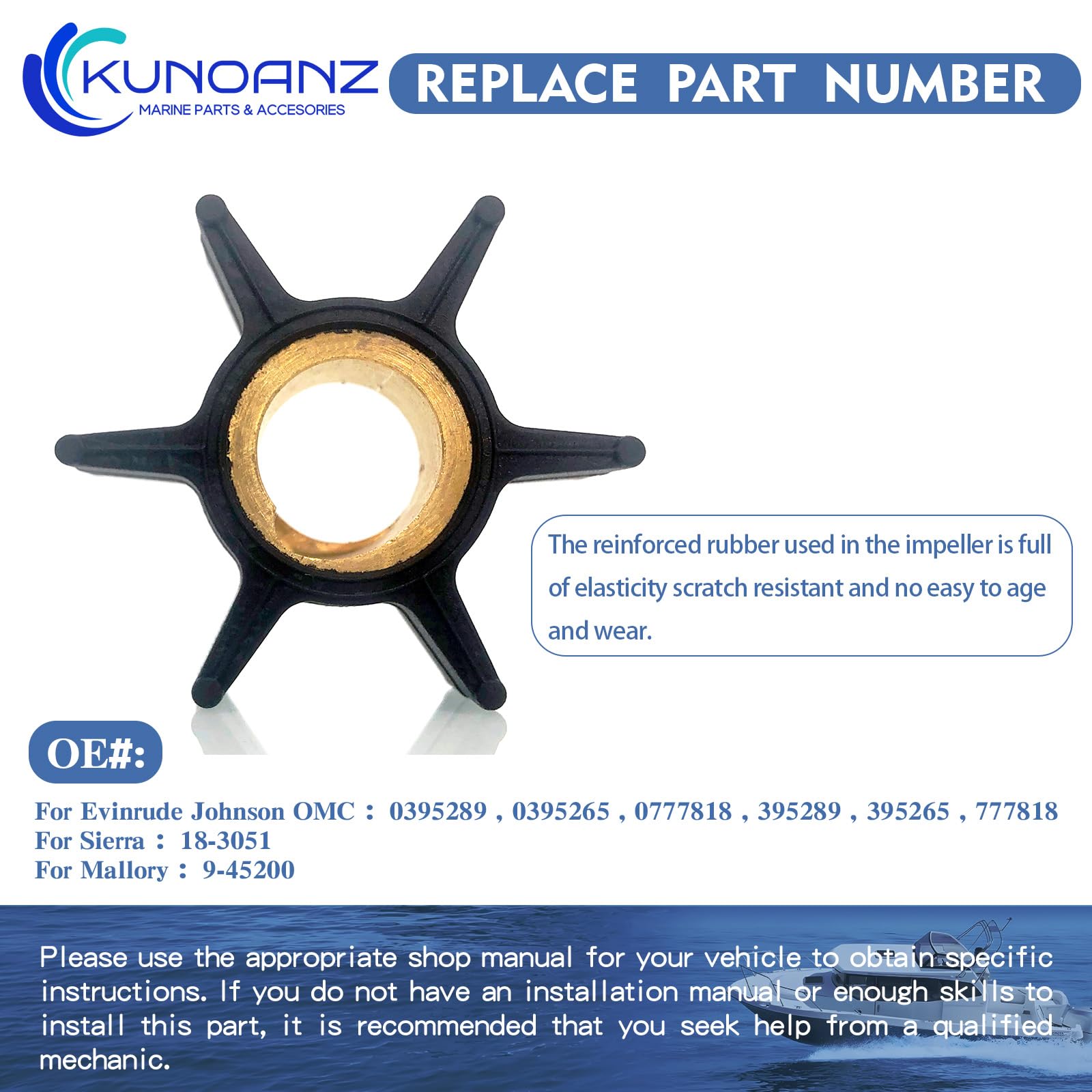 9.9 Hp Outboard Motor Water Pump Impeller For Johnson/Evinrude ...