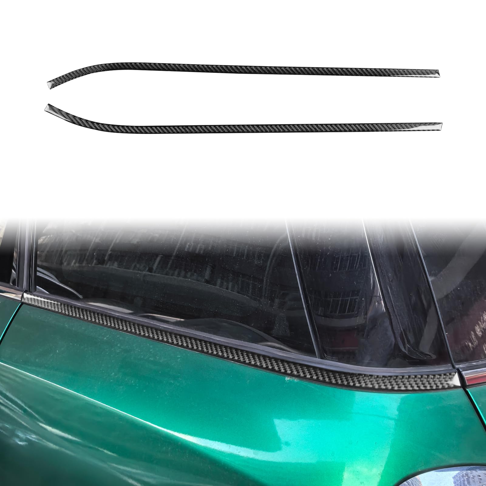 Amazon.com: Carbon Fiber Sticker Rear Door Triangle Window Decorative ...