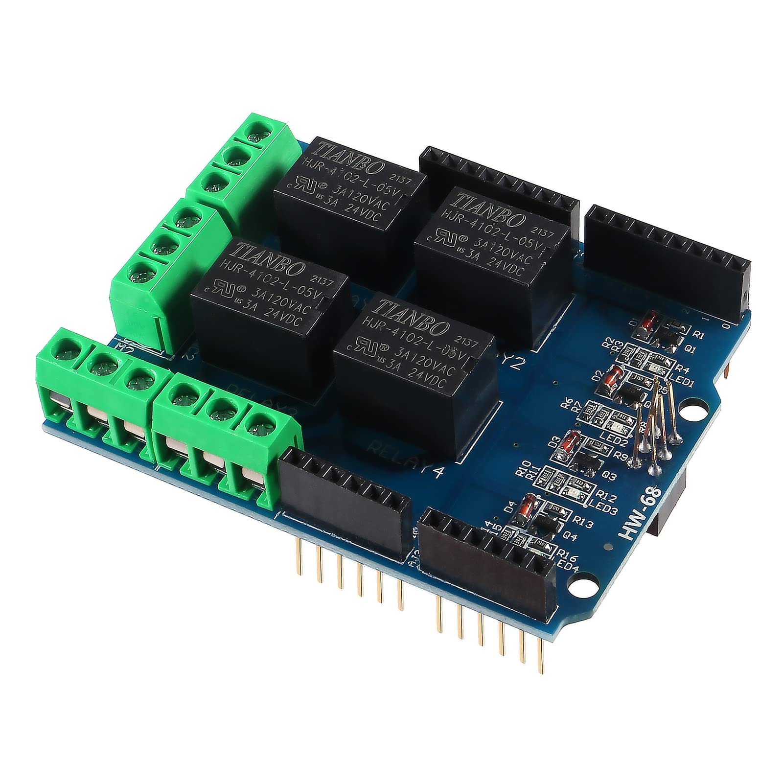 Snapklik.com : 3Pcs 5V 4 Channel Relay Shield Four Channel Relay Control Board Relay Expansion ...