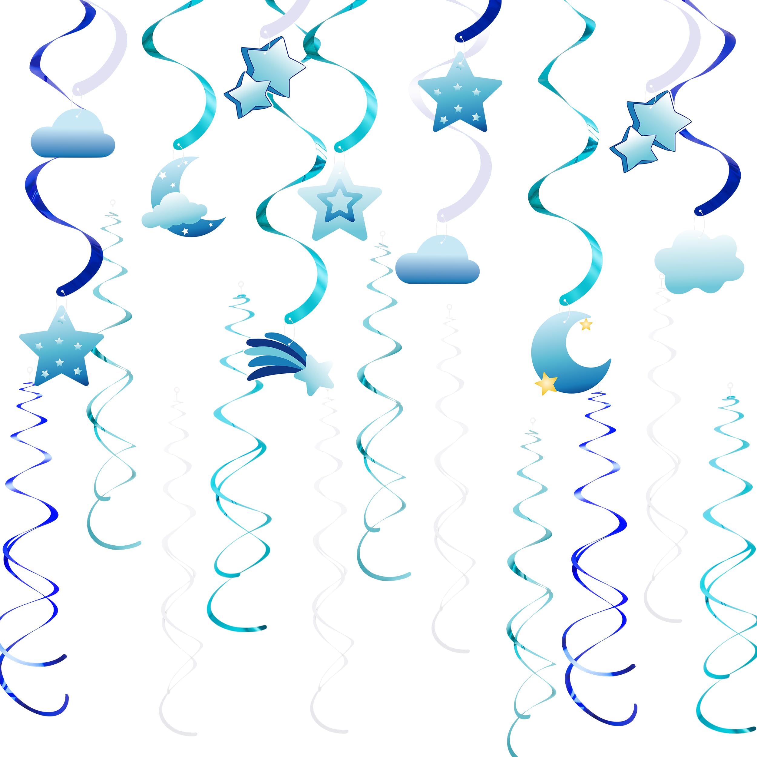 Snapklik.com : 30Pcs Blue Star Ceiling Decorations Hanging Party ...