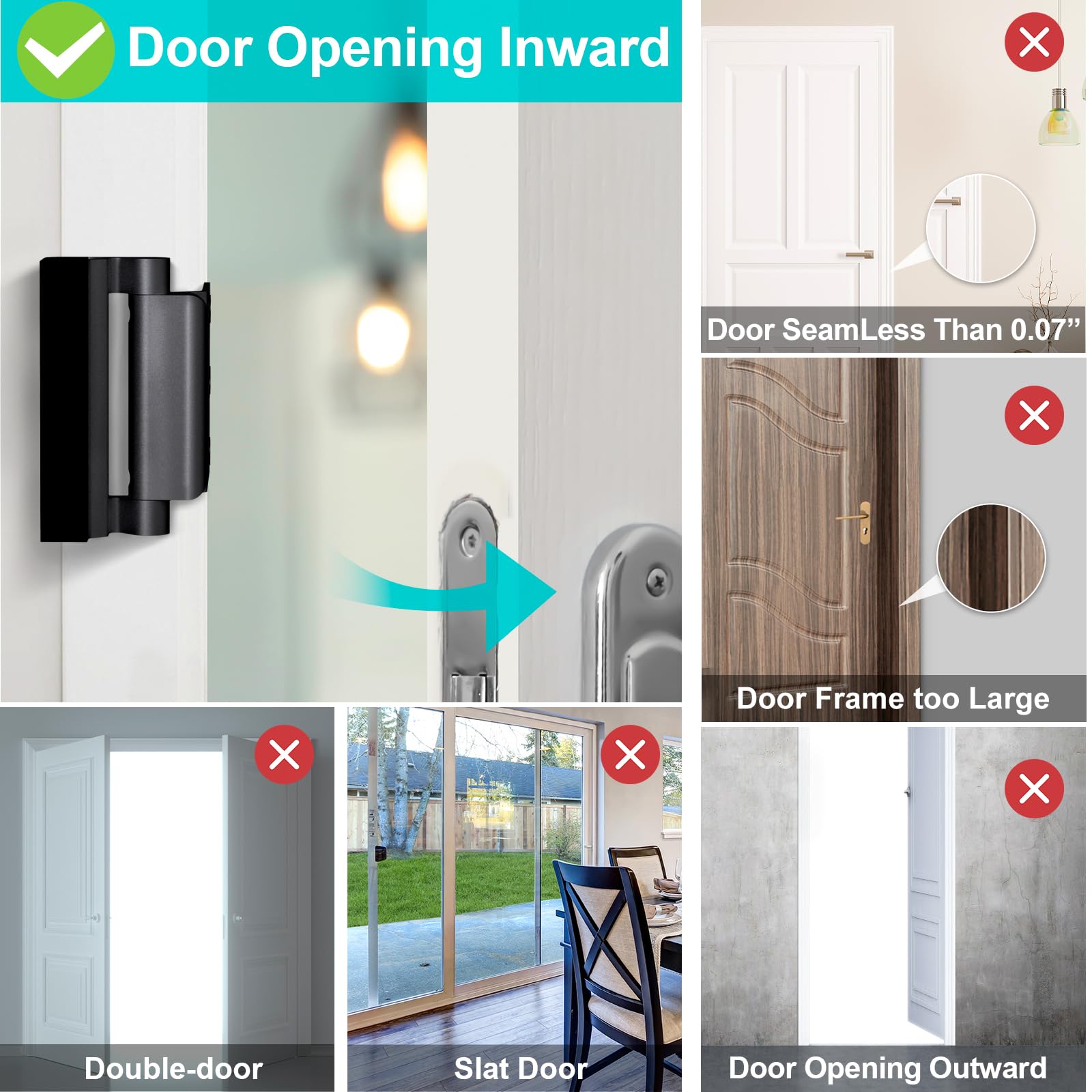 Snapklik.com : 2 Pack Home Security Door Lock For Front Door ...
