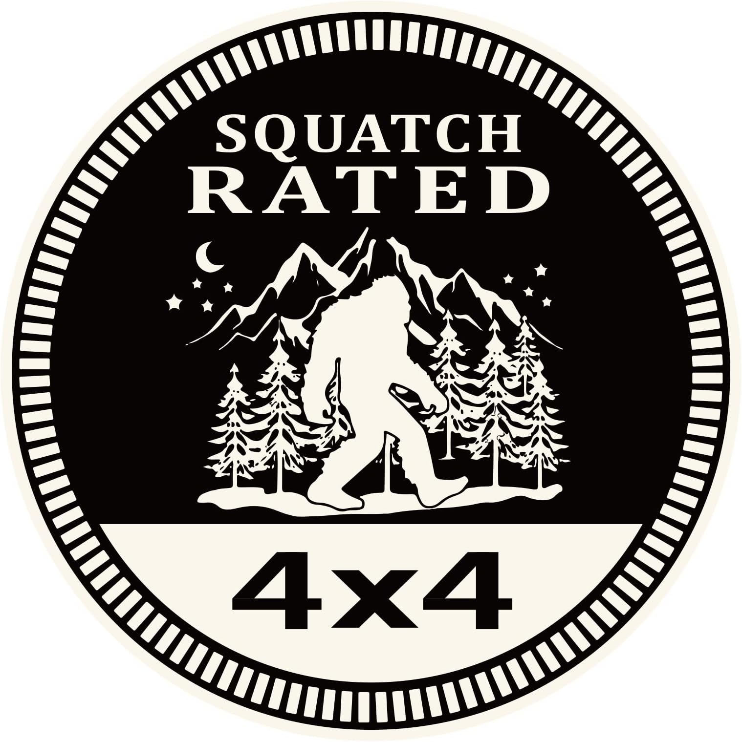 Amazon.com: Squatch Badge Rated Car Emblem, 4 x 4 Metal Automotive ...