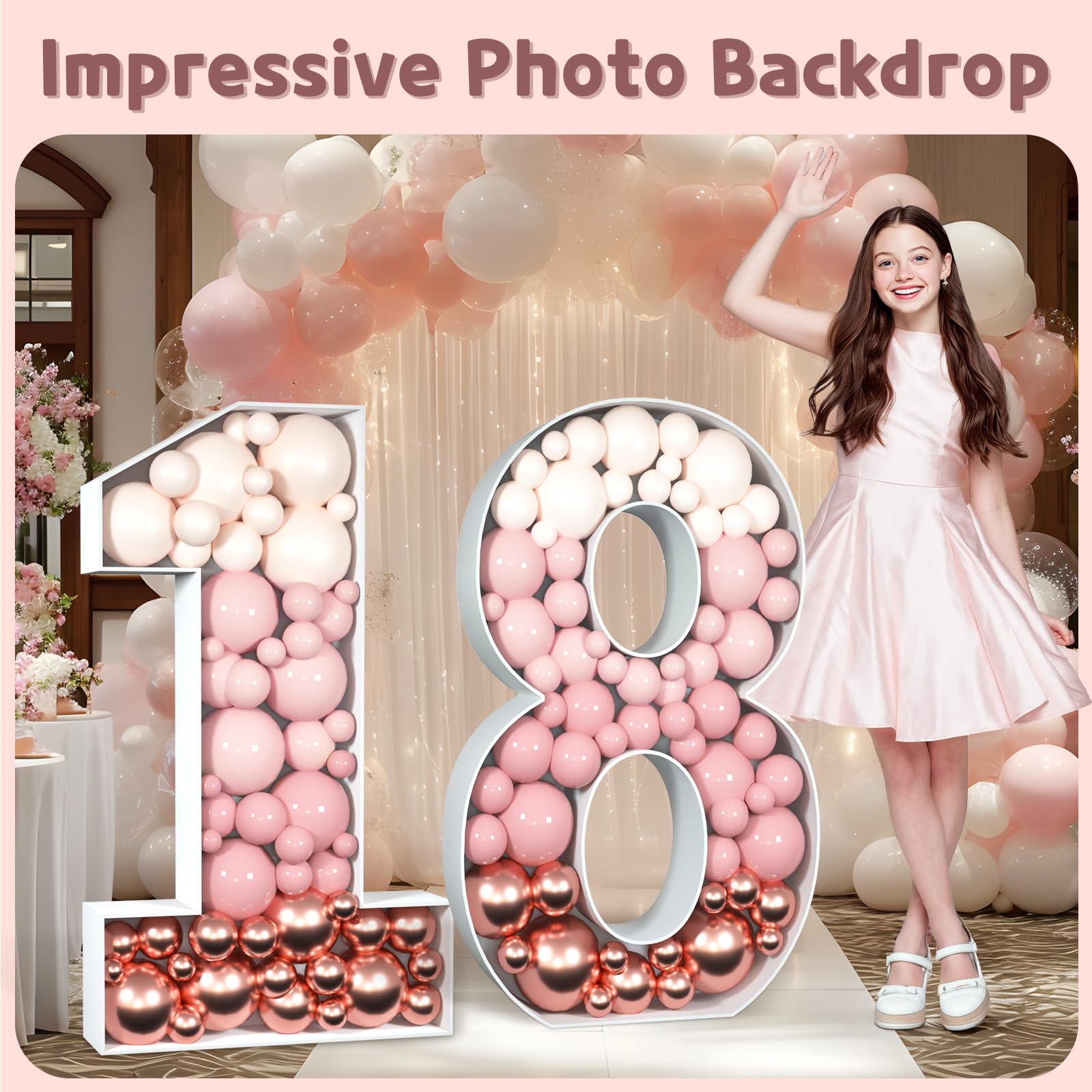Snapklik.com : Imprsv 3FT Mosaic Numbers For Balloons 18th Birthday ...