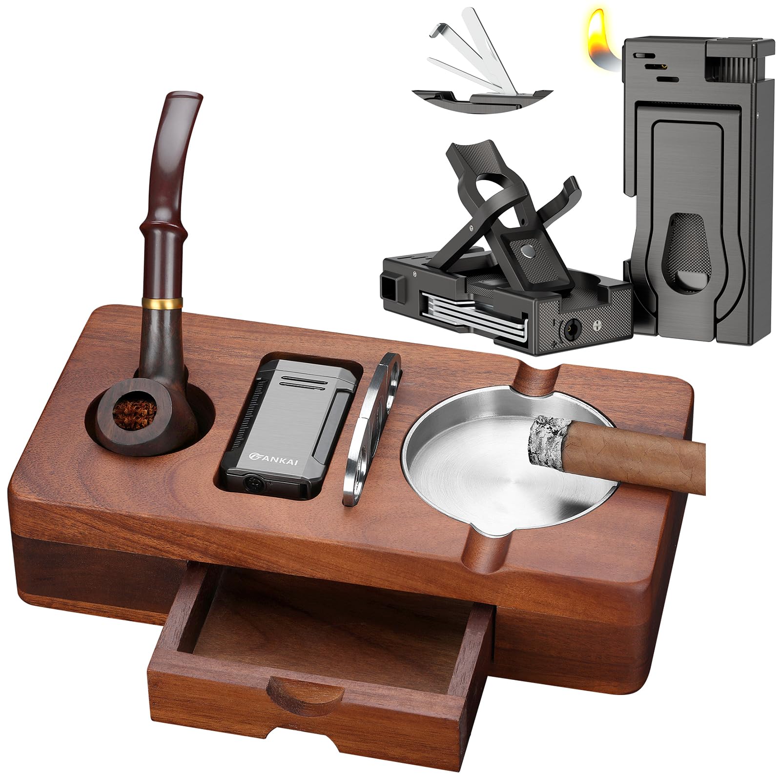 Amazon.com: Cigar astray Set inclluding Cigar Lighter,Cutter,Holder ...