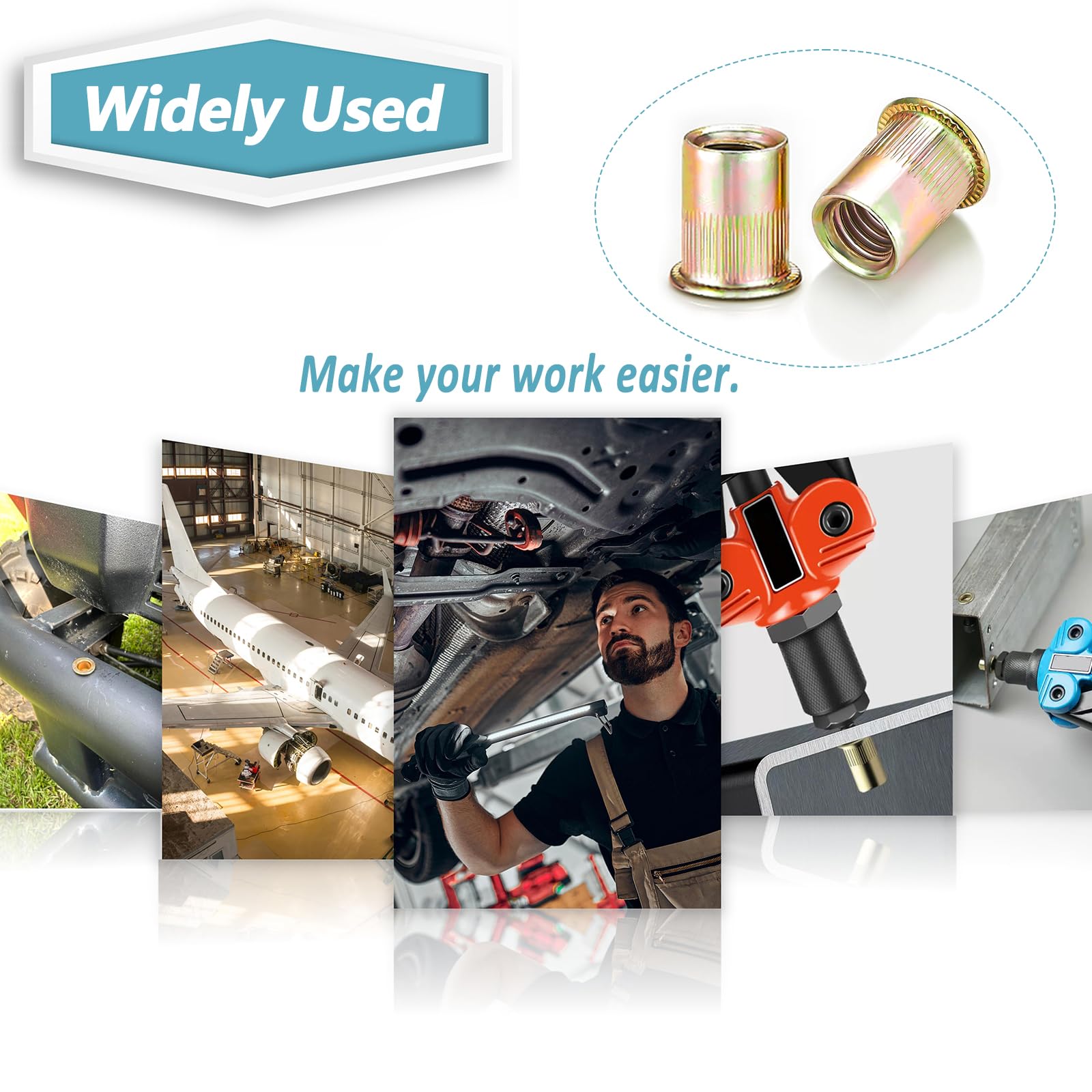 Snapklik.com : Rivet Nut Kit, 250pcs Metric Rivet Nut Assortment Kit ...