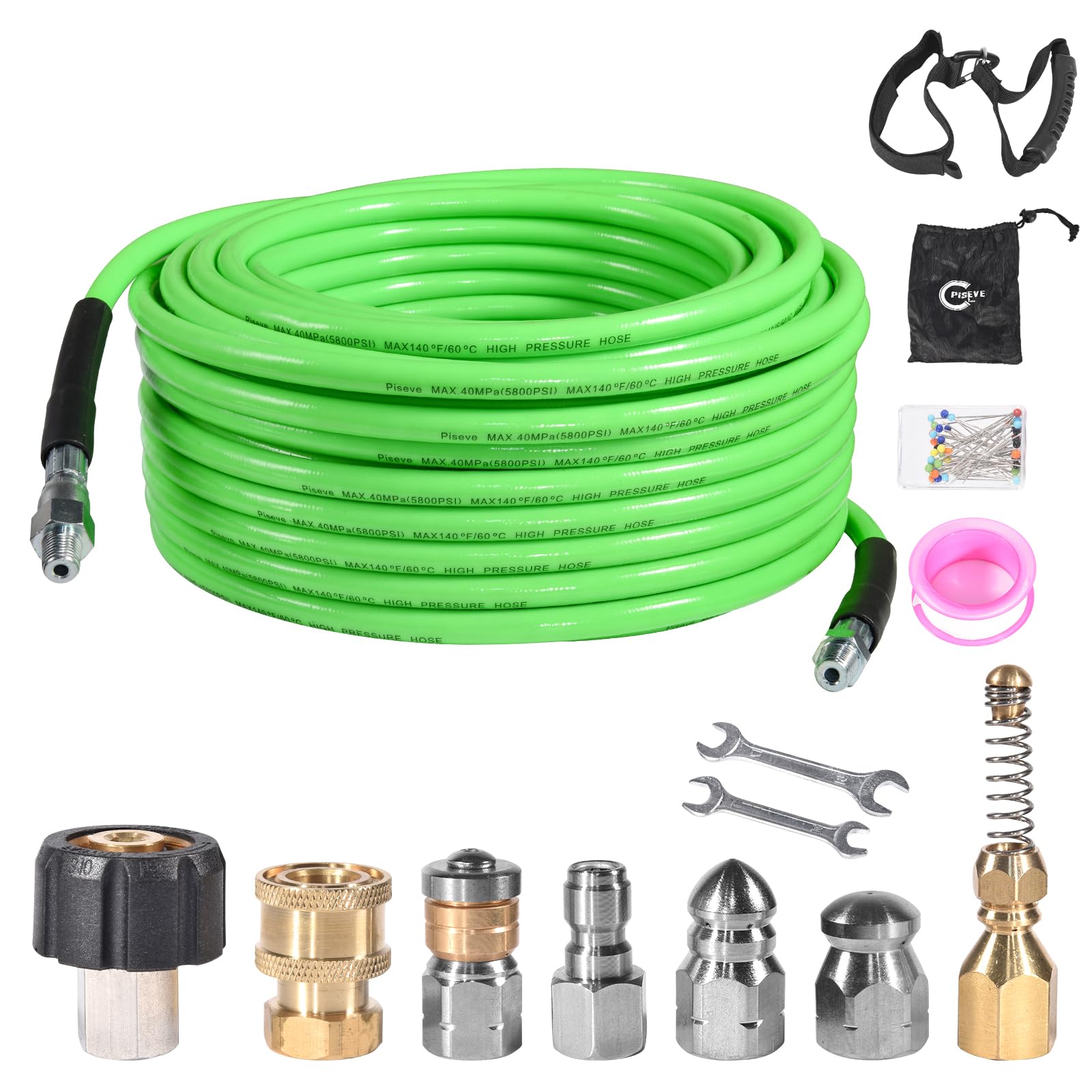 Snapklik.com : Piseve Sewer Jetter Kit 100FT For Pressure Washer ...