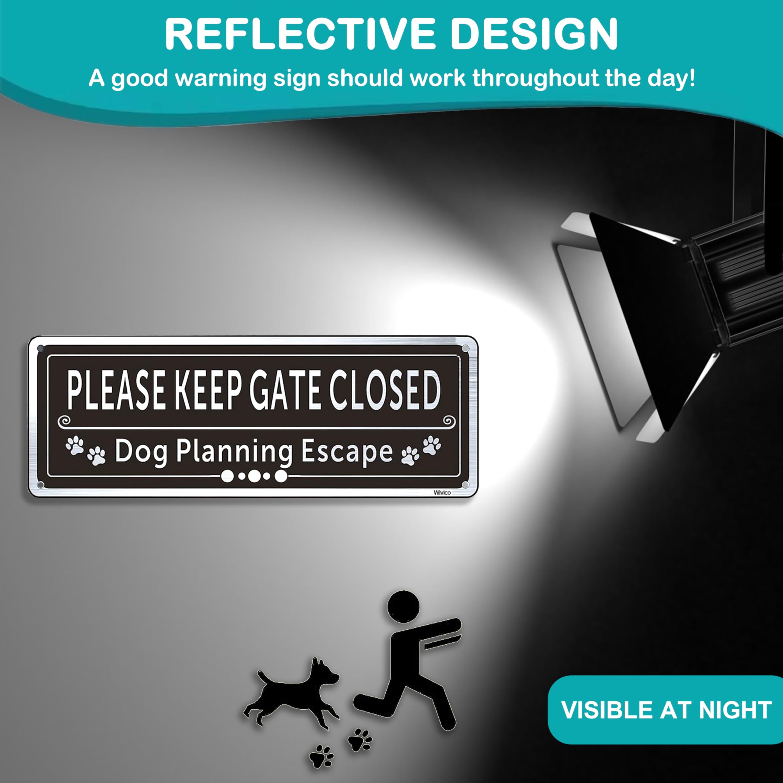 Wivico PLEASE KEEP GATE CLOSED Sign|Brushed Aluminium|Outdoor Gate ...