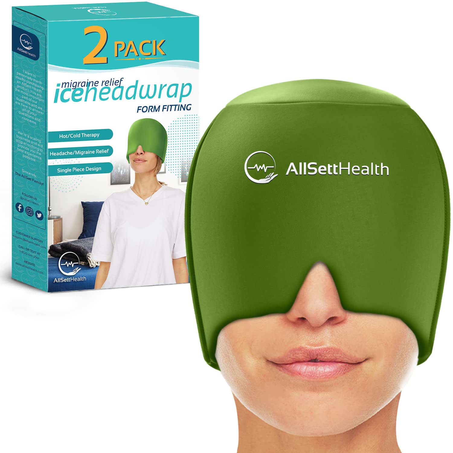 Snapklik.com : 2 Pack Migraine Relief Ice Head Wrap Headache And ...