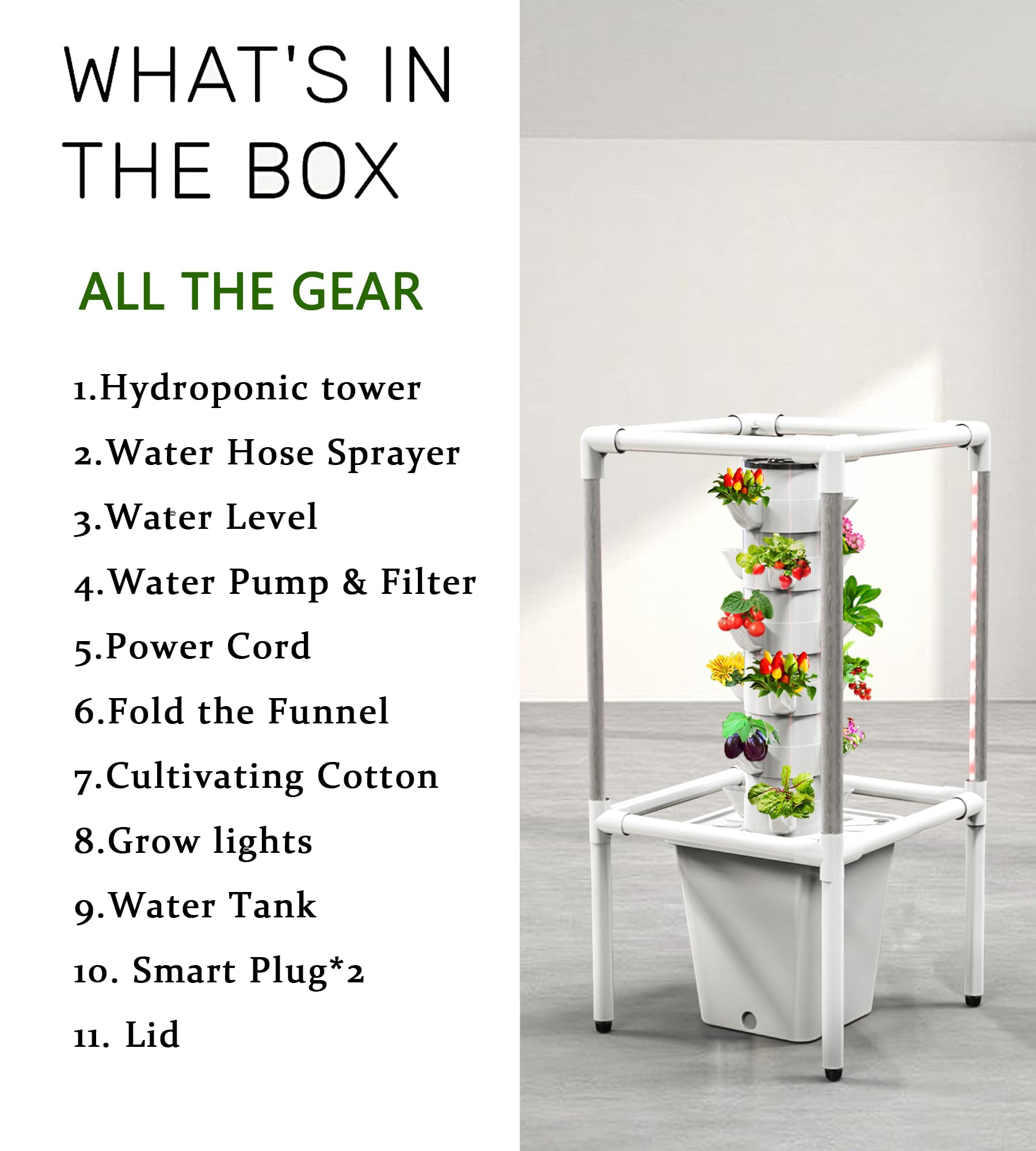 Snapklik.com : Sjzx Tower Garden Hydroponics Growing System,18-Plant ...