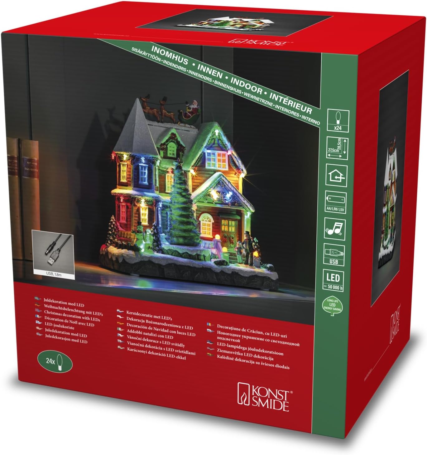 Konstsmide Christmas Decorations LED Scene, with Music, Battery ...
