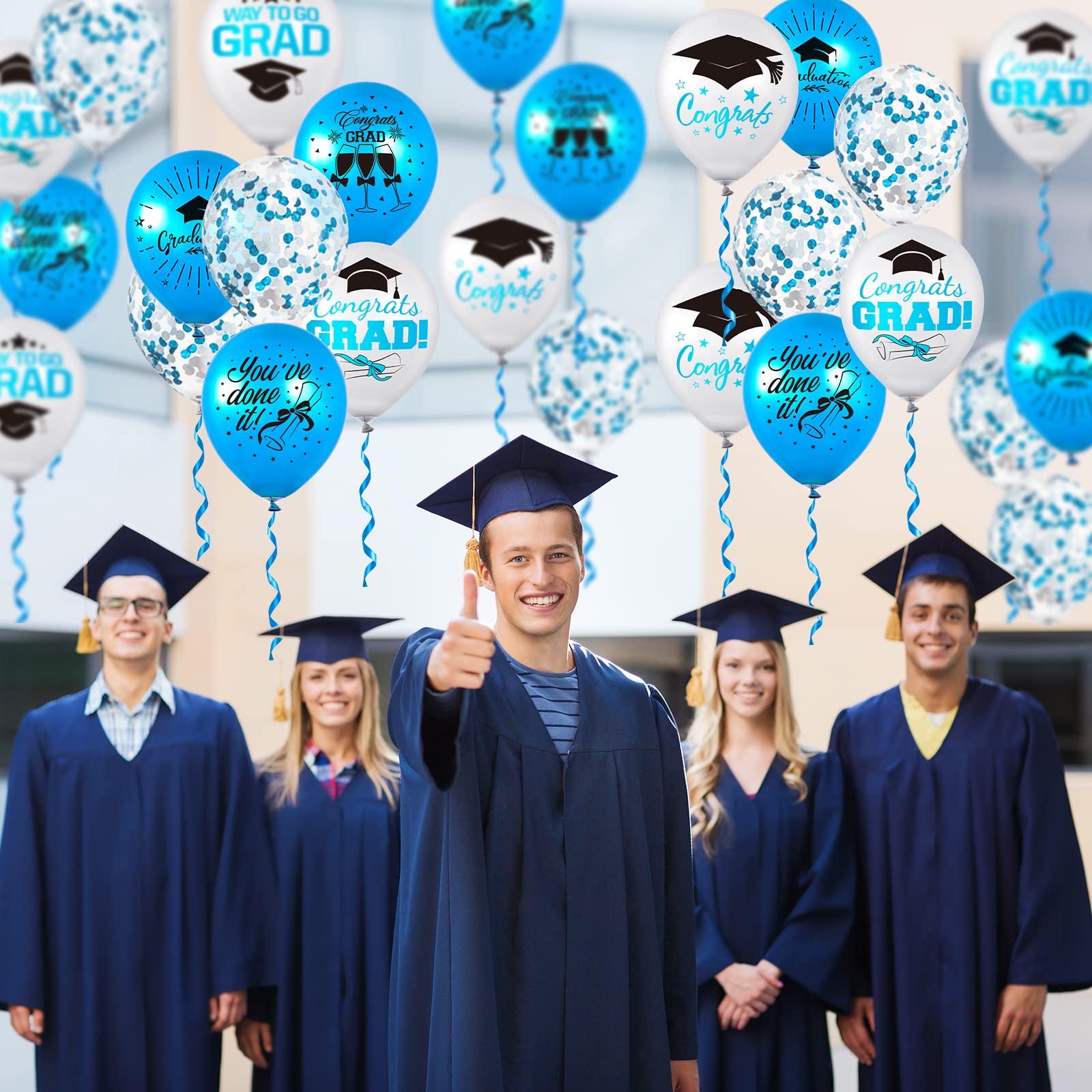 Snapklik.com : Whaline 60Pcs Graduation Party Balloon Set 7 Designs Sky ...