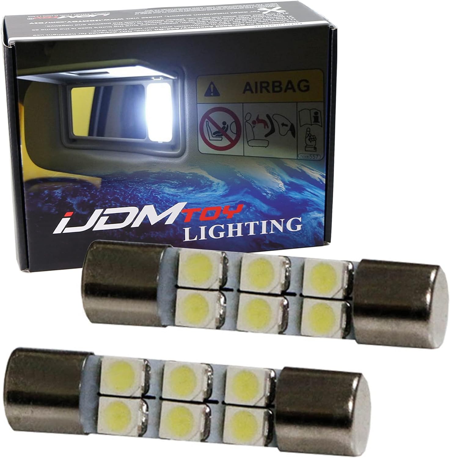 Amazon.com: iJDMTOY (2) Super Bright 6-SMD 29mm 6614F LED Replacement ...