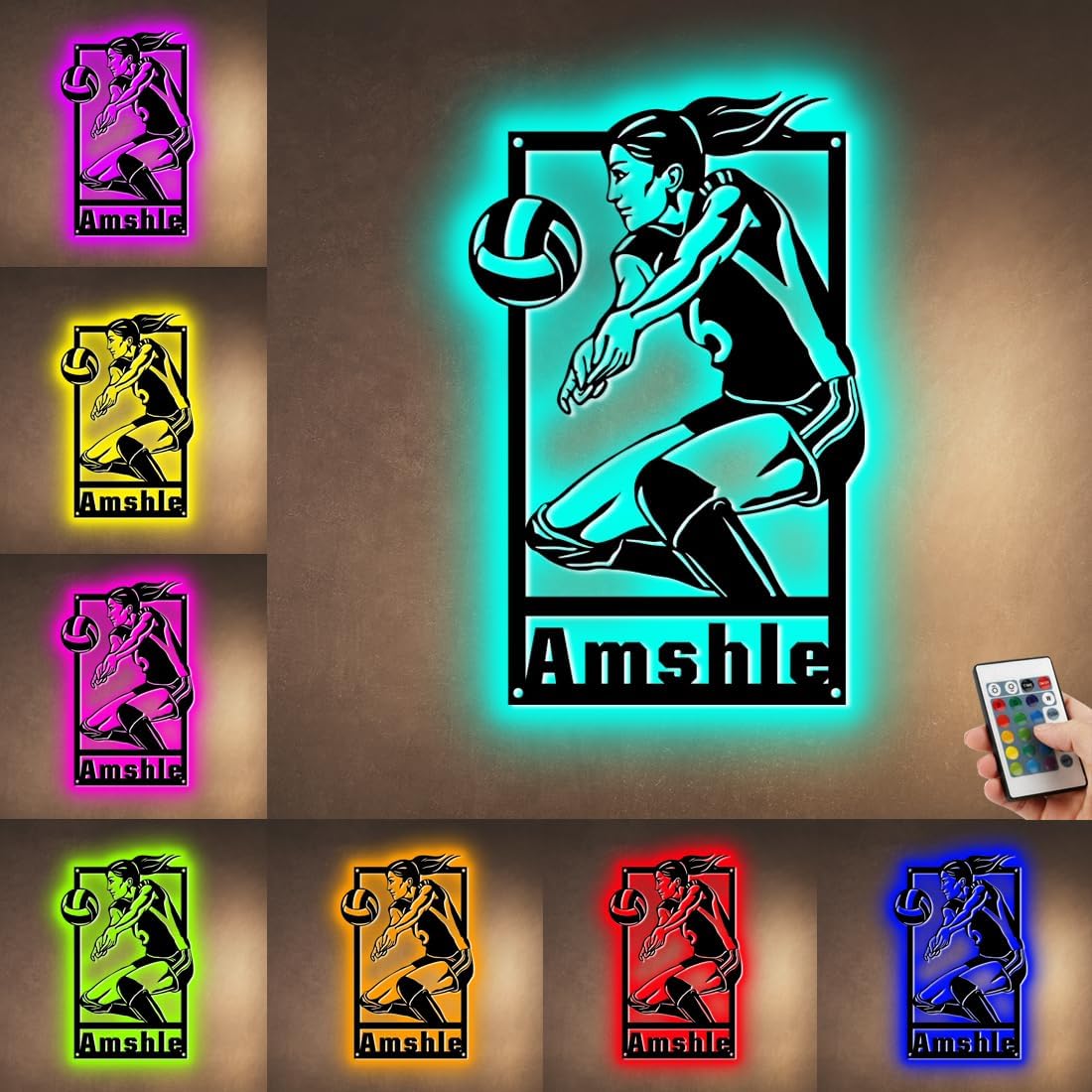 Amazon.com: Personalized Volleyball Neon Sign For Wall Decor ...