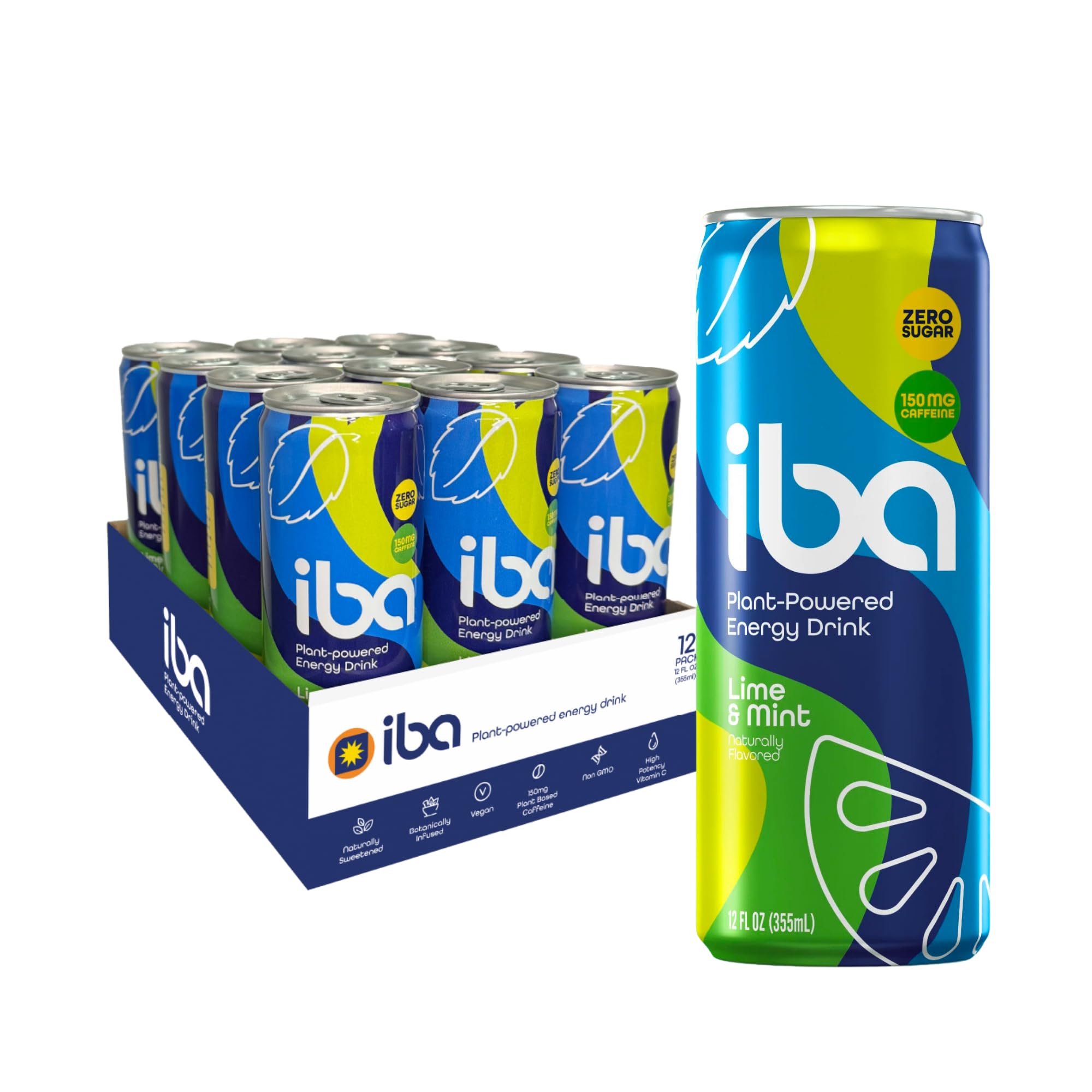 Amazon.com : iba Healthy Energy Drink, Lime Mint, Clean Energy, 0 Sugar ...