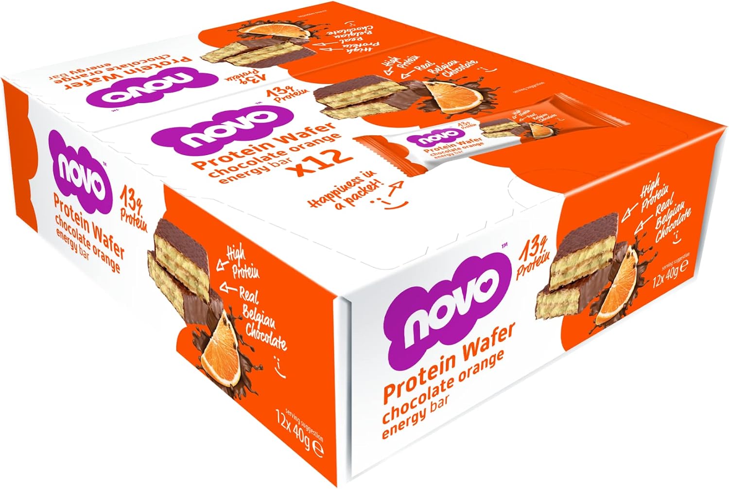 Novo Nutrition | Protein Wafer Bar | Pack of 12 x 40g | Chocolate ...