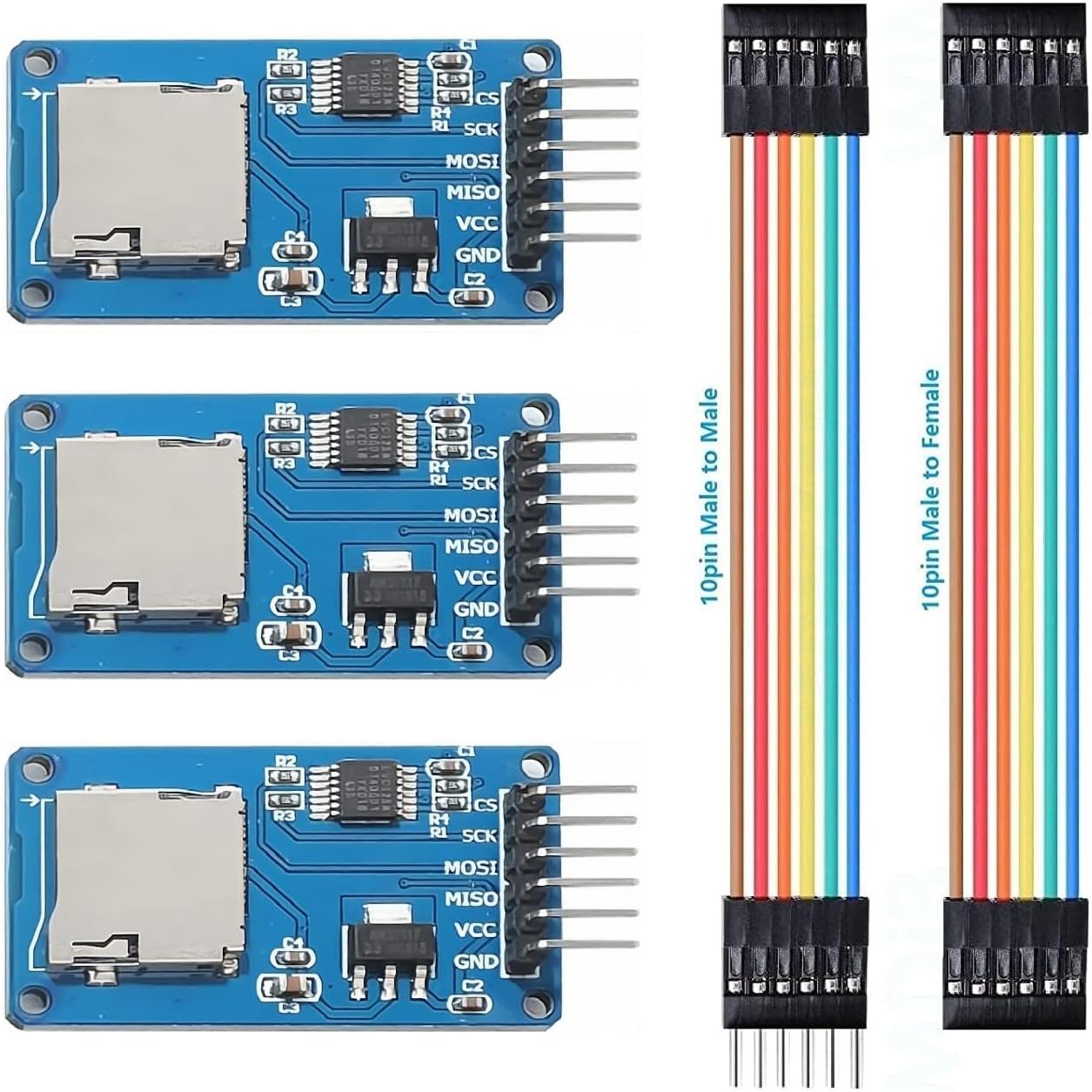 Amazon.com: WWZMDiB 3Pcs Micro SD TF Card Adater Reader Module. Support ...