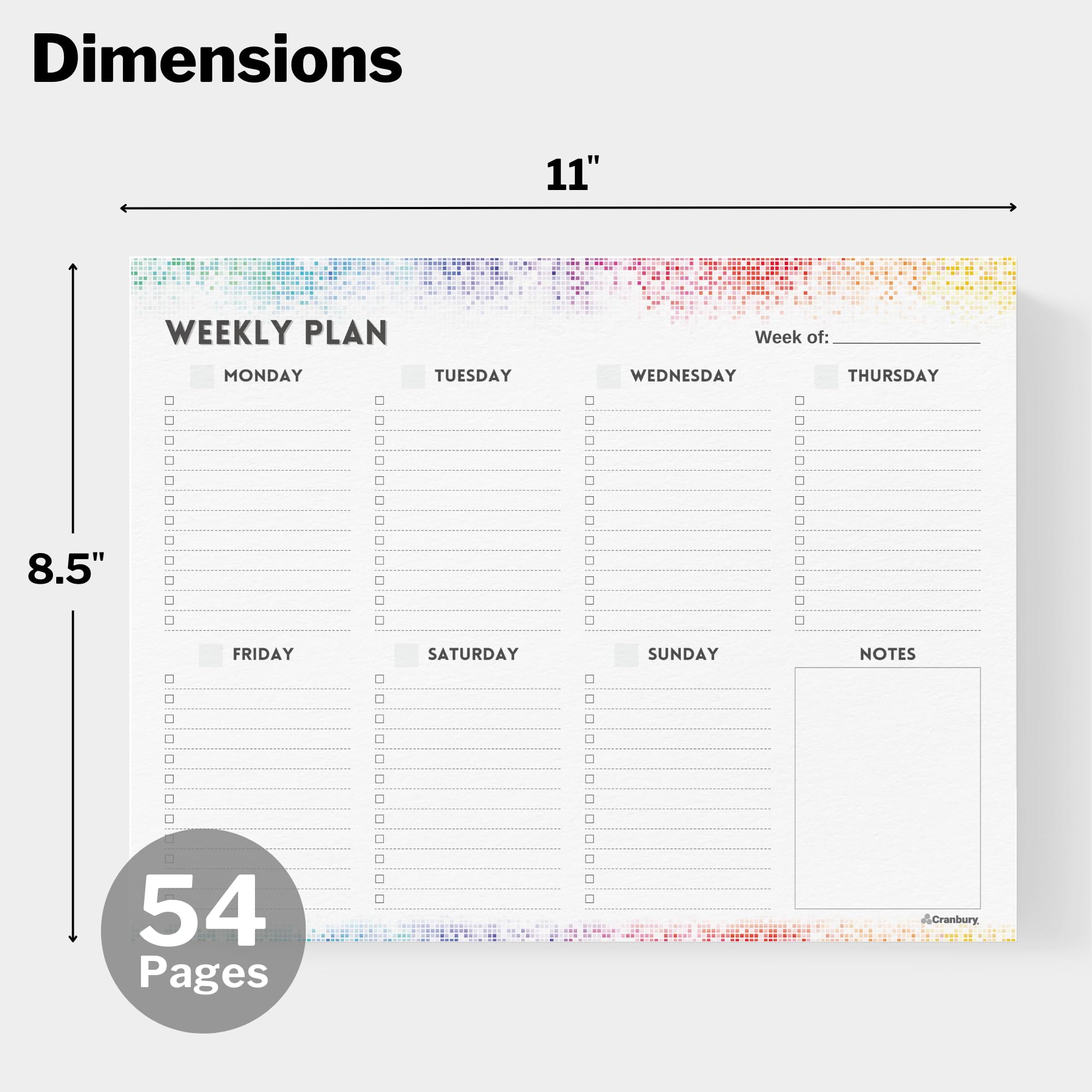 Snapklik.com : Large 8.5x11 Weekly Planner Notepad, 54 Pages, Desktop ...