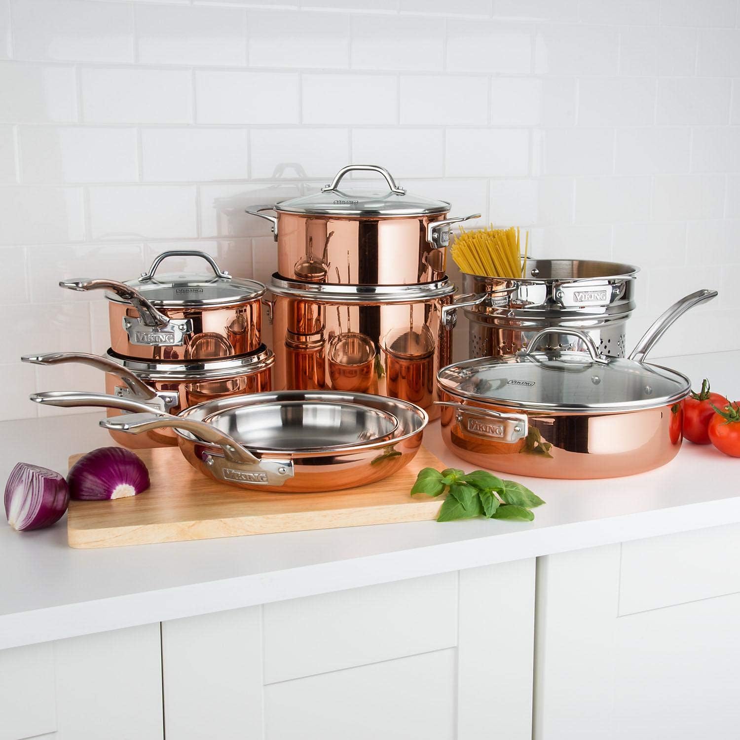 Amazon.com: Mauviel M'200B 12-pc Copper Cookware Set, 2.0mm with Bronze ...