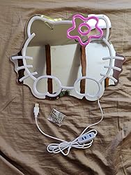 Amazon.com : Anime Hello Kit Mirror Neon sign Dimmable Led Neon Mirror ...
