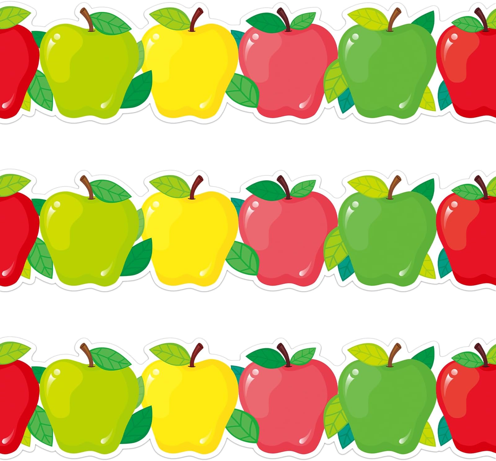 Amazon.com: 72 Feet Colorful Apple Bulletin Board Borders Back to ...