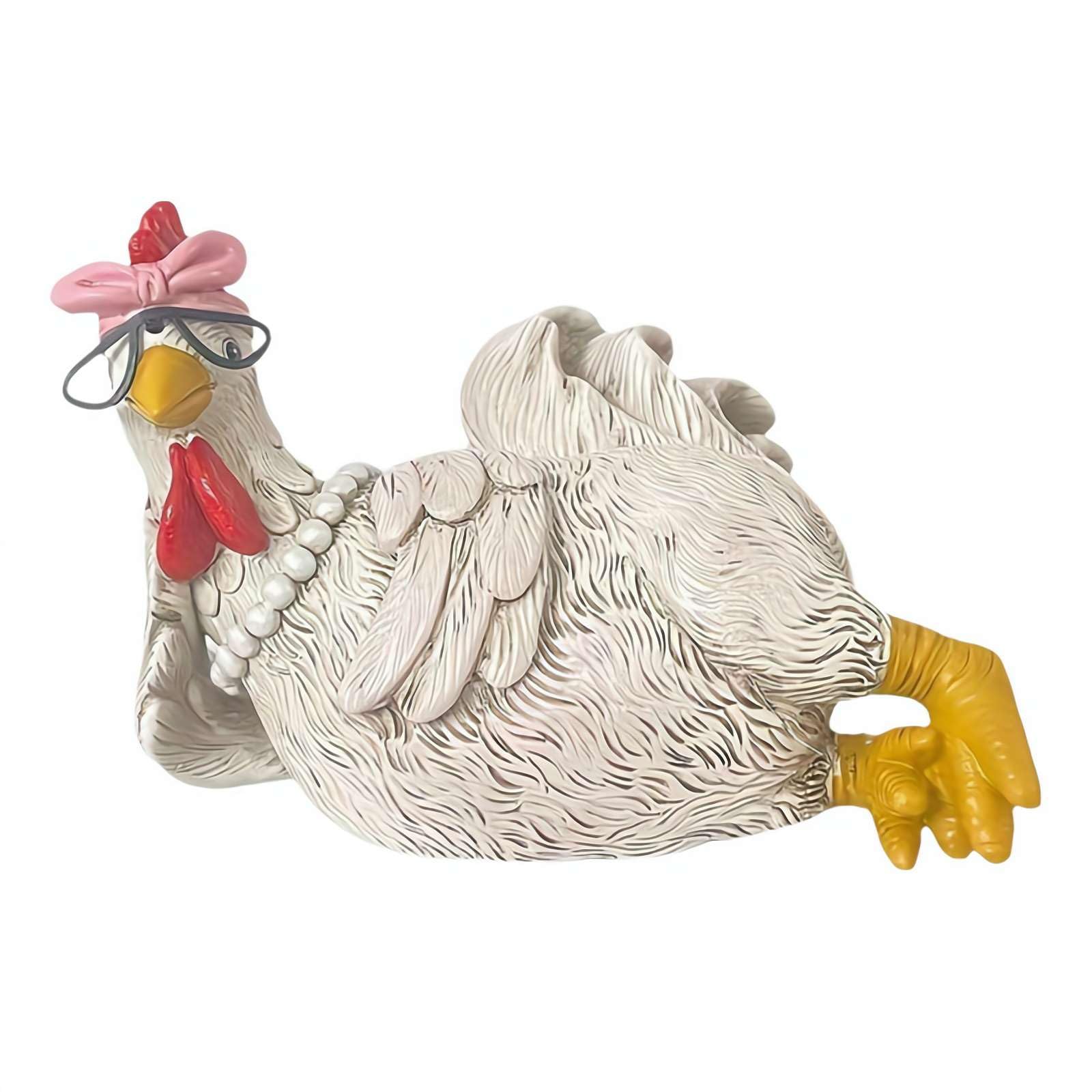 Amazon.com: Good Morning Chicken Figurine, Resin Sitting Lying Hen ...