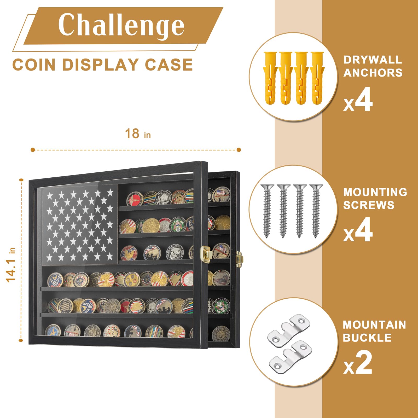 Snapklik.com : Challenge Coin Display Case Large, 14"x18" Military ...