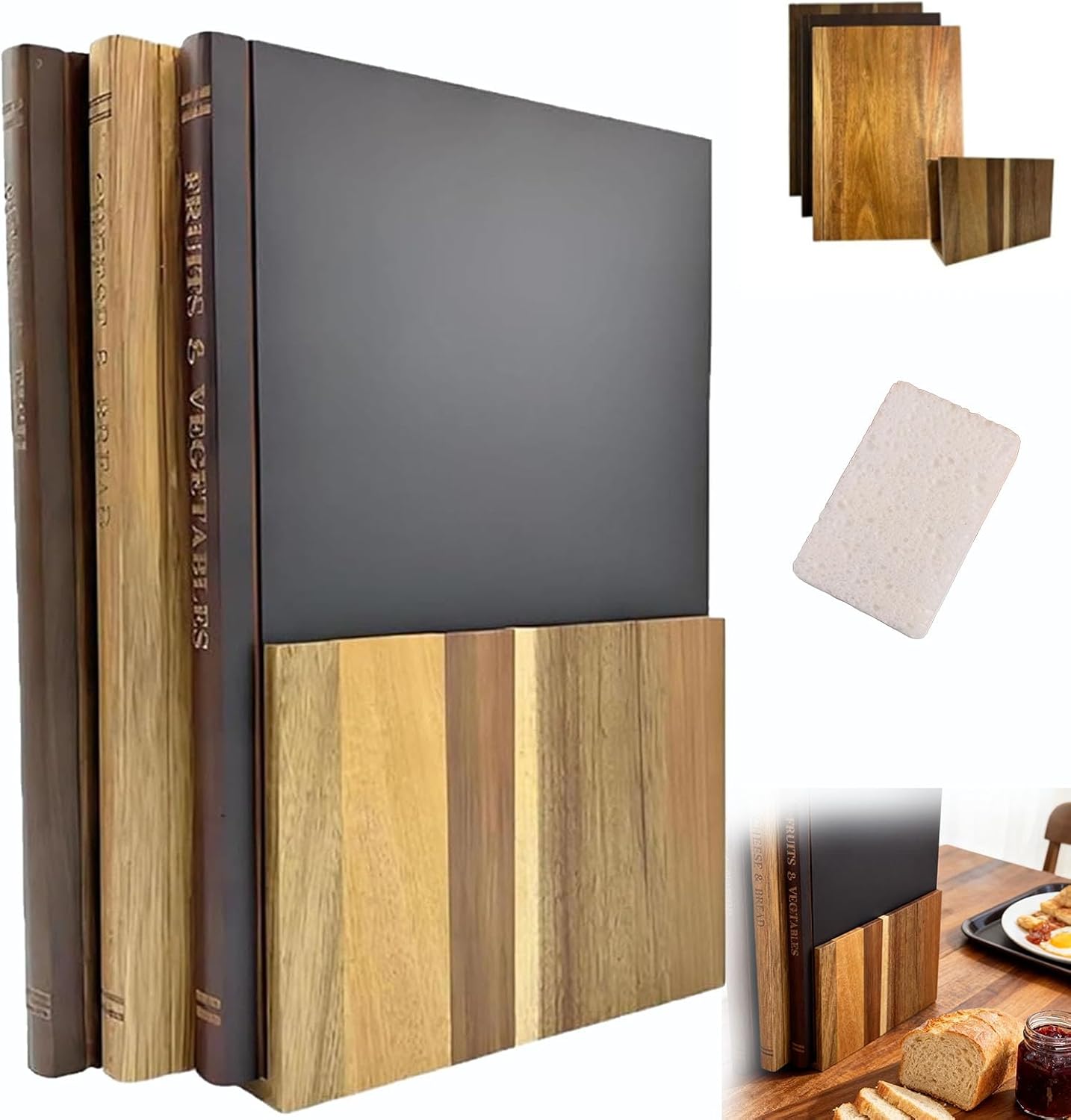 Amazon.com: Cutting Board That Looks Like Books, Wood Cutting Board ...