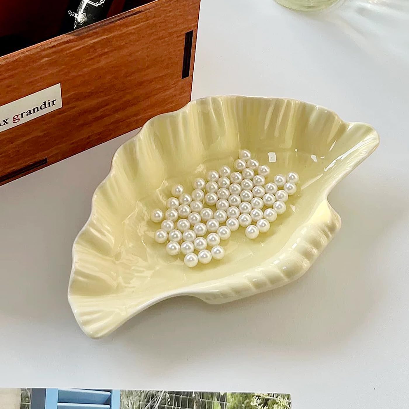 Amazon.com: MDFAYE Elegant Seashell Shaped Decorative Bowl for Fruits ...