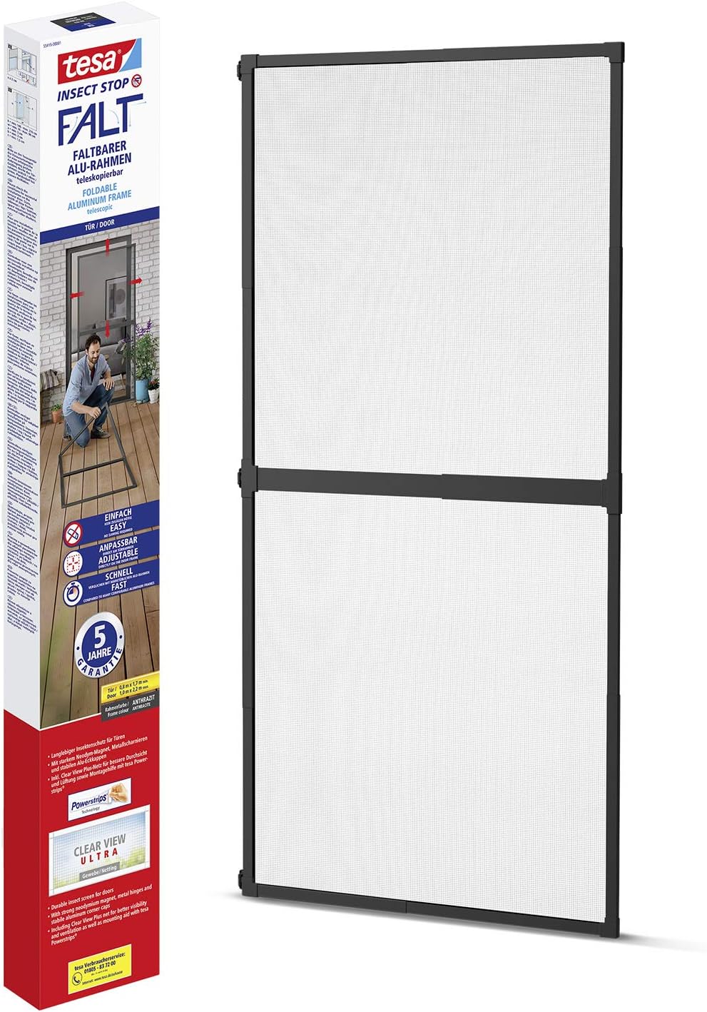 tesa Insect Stop Folding Door – Foldable Aluminium Frame with Fly ...