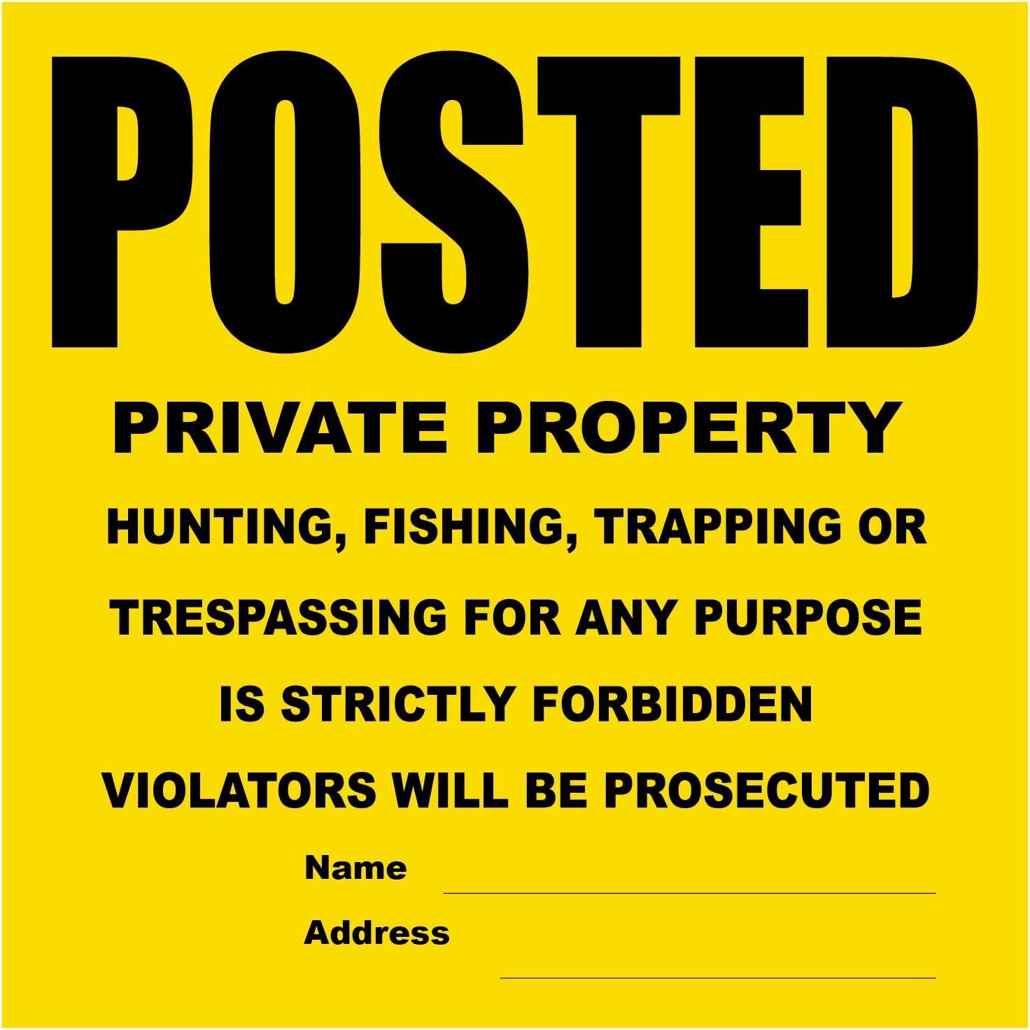 Amazon.com : WristCo Posted Sign Yellow Private Property for outdoors ...