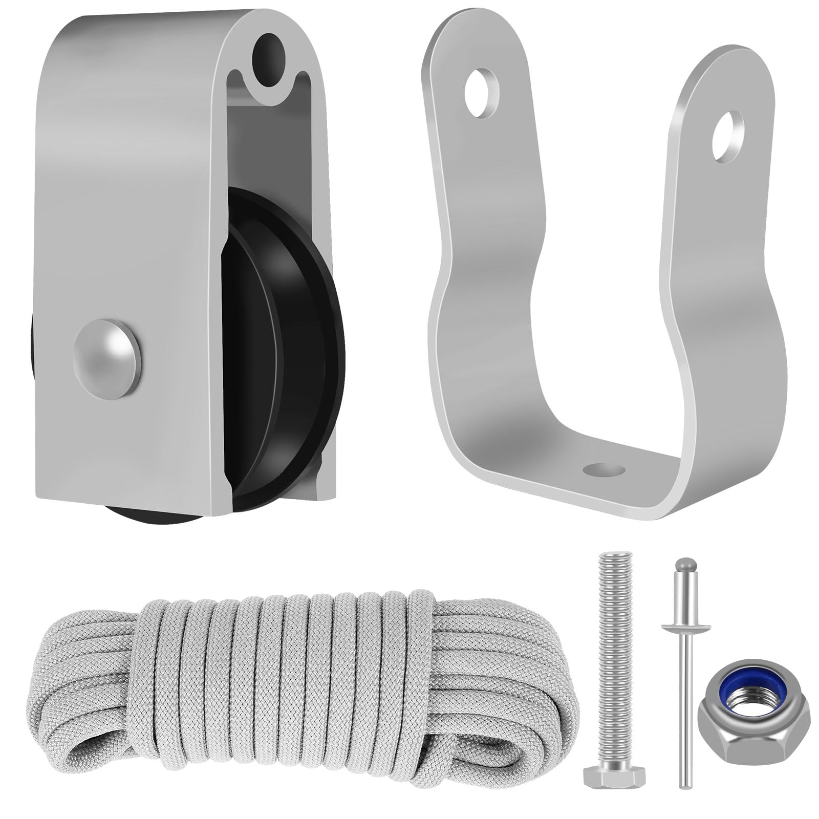 Extension Ladder Pulley Kit 40Ft Telescopic Ladder Rope and Pulley Kit ...