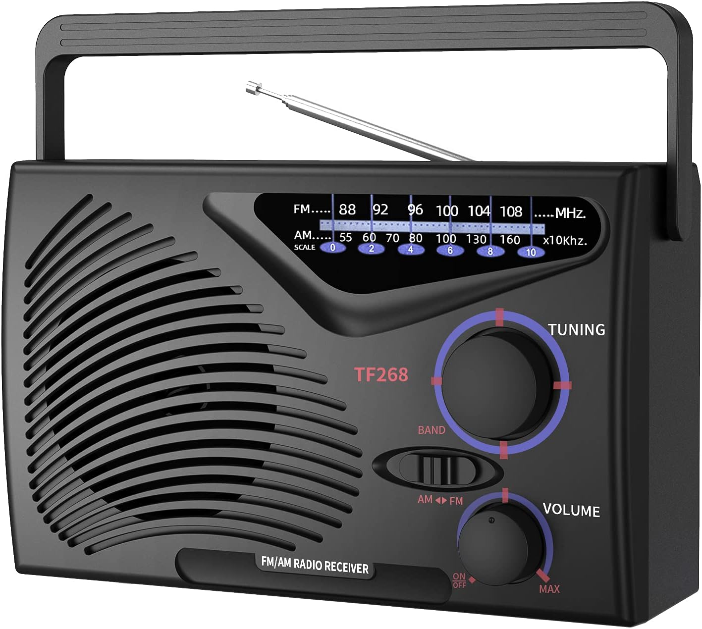 Amazon.com: Radios Portable AM FM,Radios with Rechargeable Battery(Play ...