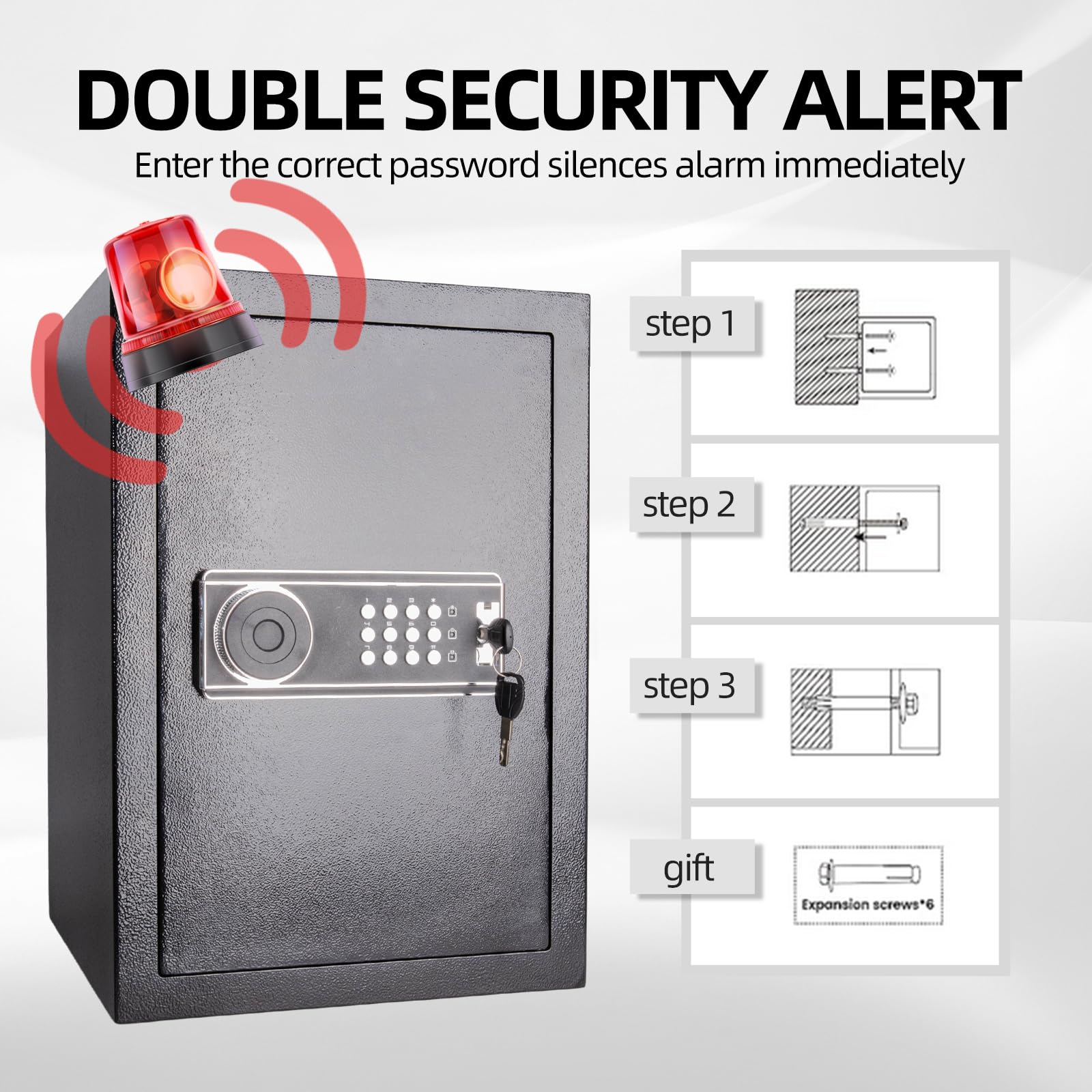 3 Cub Home Safe Box Fireproof Waterproof, Security Safe with Digital ...