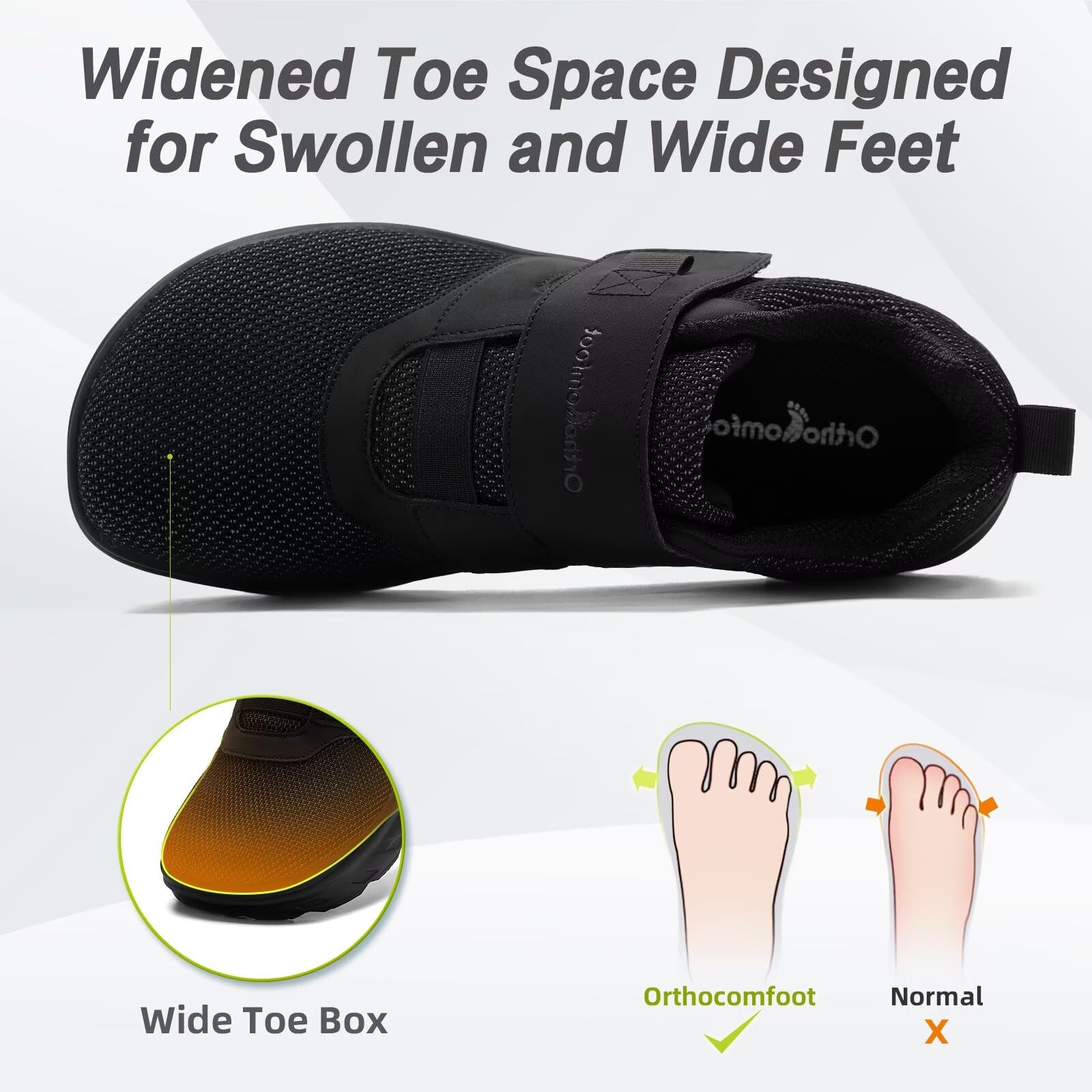 Snapklik.com : Womens Orthopedic Extra Wide Toe Box Diabetic Shoes ...