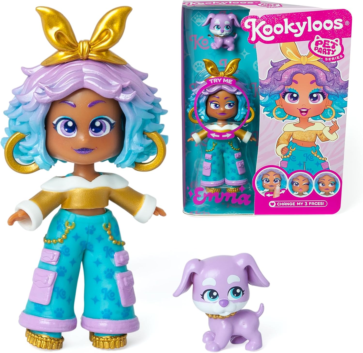 KOOKYLOOS Pet Party EMMA – Emma doll with dog pet. Includes Emma doll ...