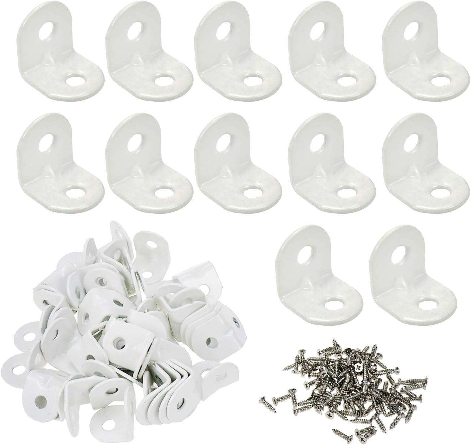 Amazon.com: HONJIE 90 Degree L Shaped White Right Angle Bracket Corner ...