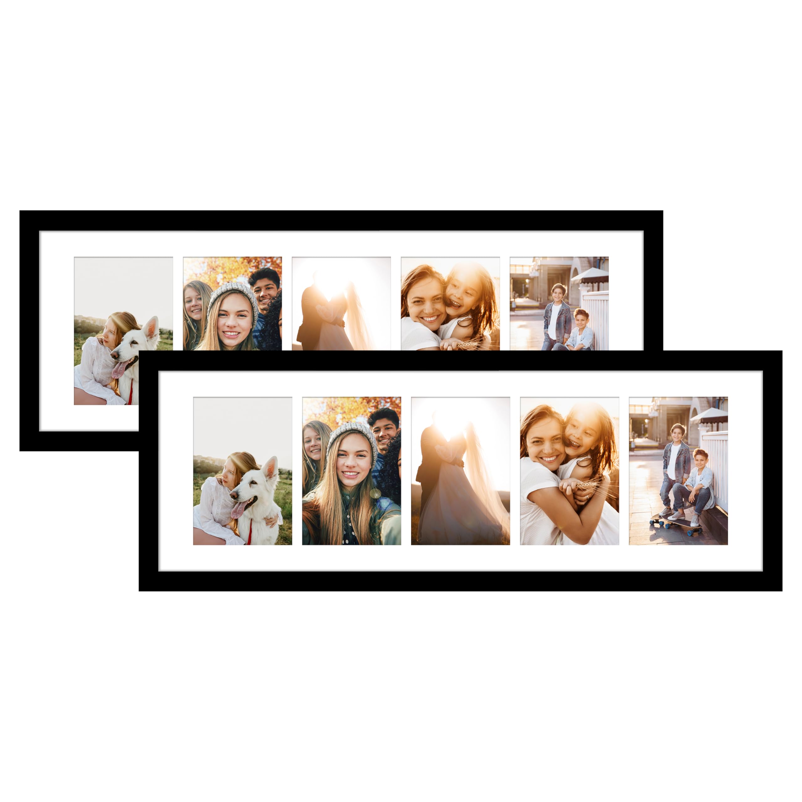 Amazon.com - VIOLABBEY 8x24 Collage Picture Frame 2Pack,Fits Five 4x6 ...