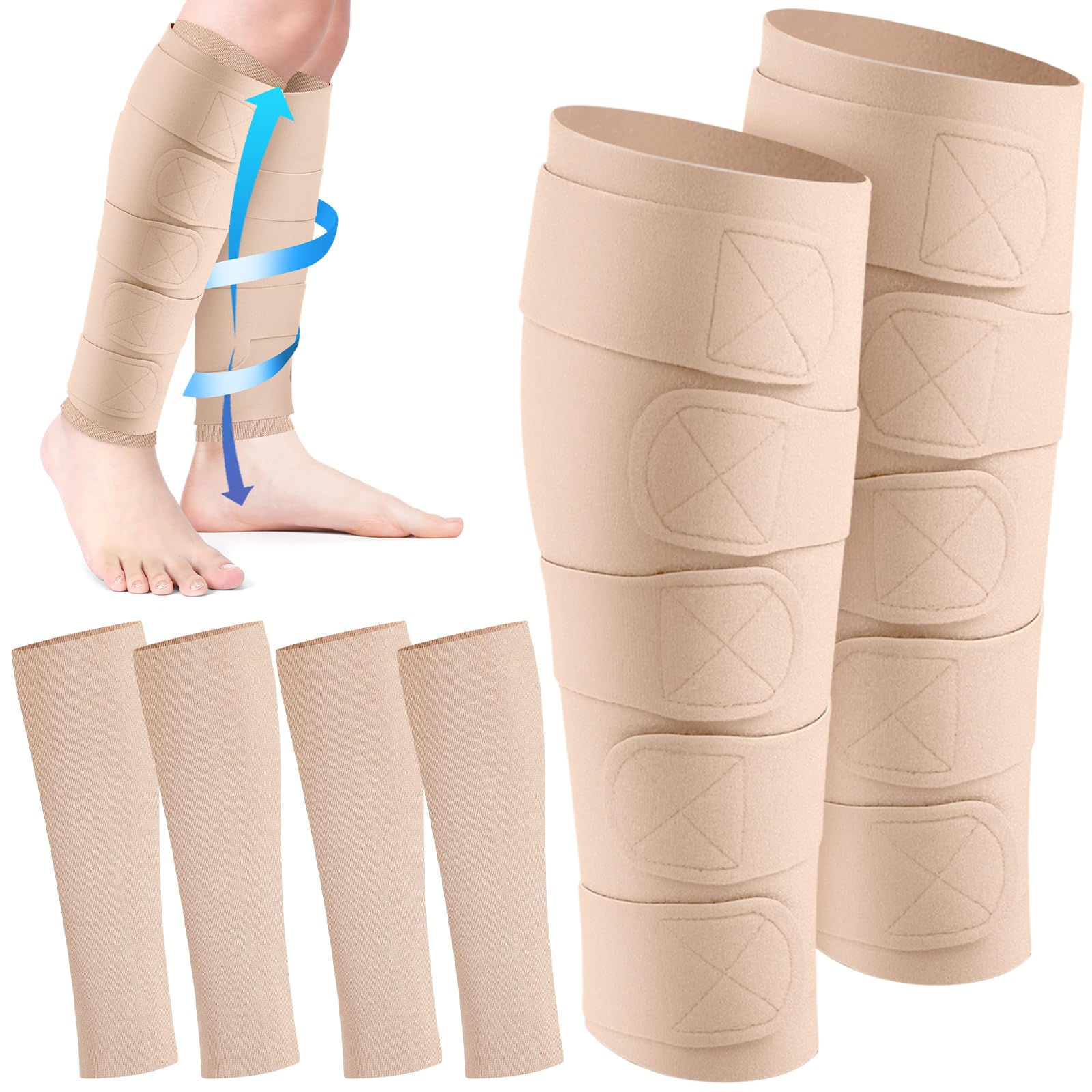 Snapklik.com : Croknit 3 Pairs Lymphedema Compression Leg Wraps ...
