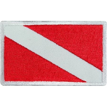Amazon.com: Diver Down Flag Patch Embroidered Iron On Scuba Diving Emblem Souvenir : Arts ...