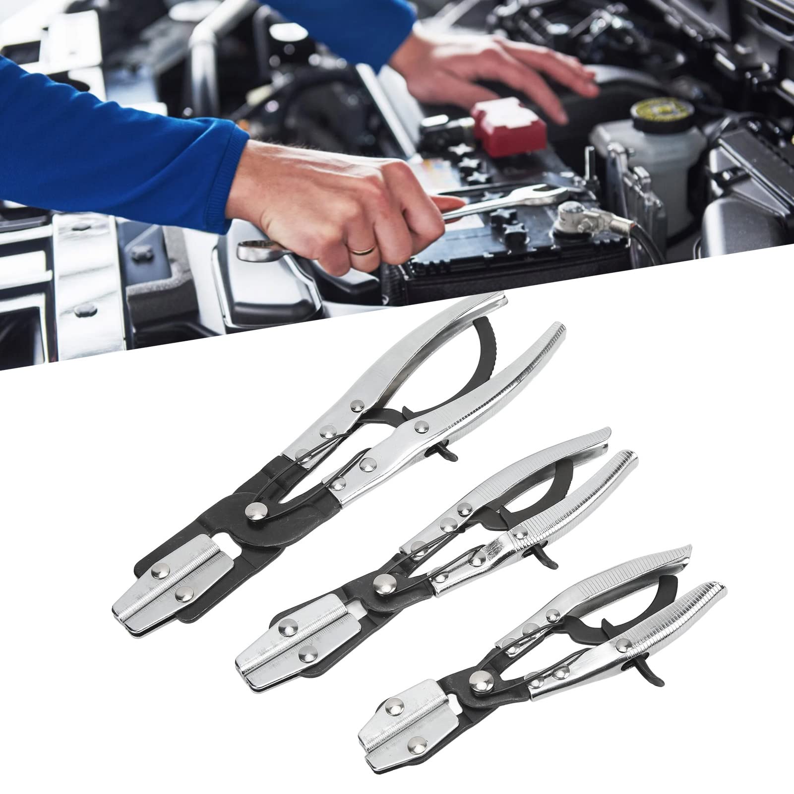 Brake Line Pinch Tool Hose Pinch Off Pliers 8 Inch - Ratcheting Jaws ...