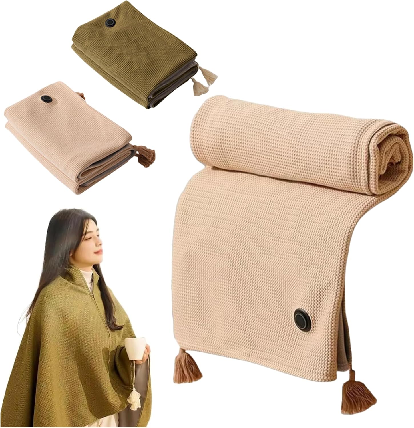 Amazon.com: Portable Heated Shawl, Soft Zipper Heated Shawl Wraps for ...