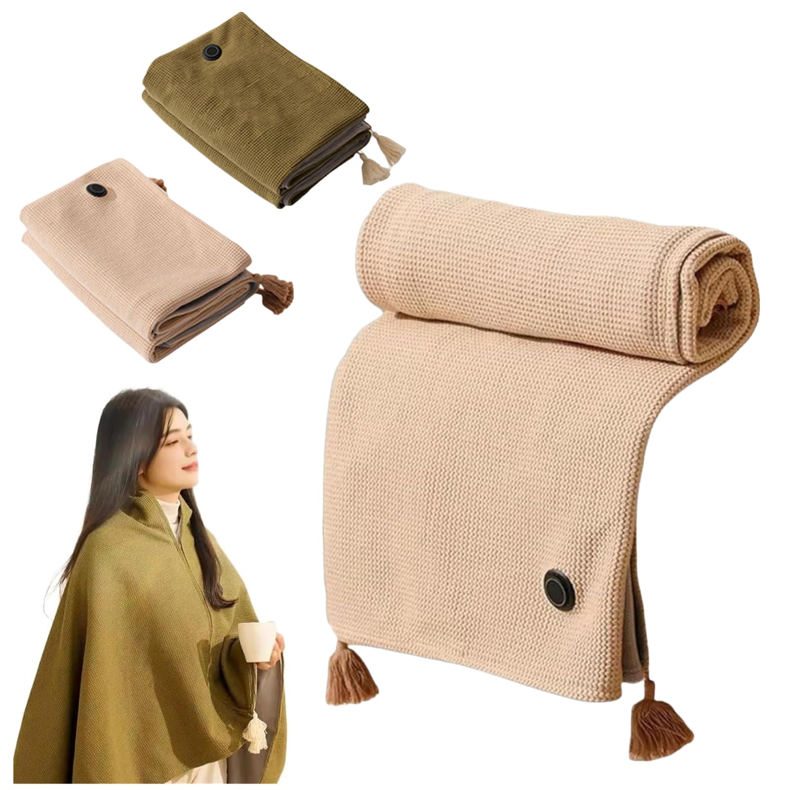 Amazon.com: Portable Heated Shawl, Soft Zipper Heated Shawl Wraps for ...