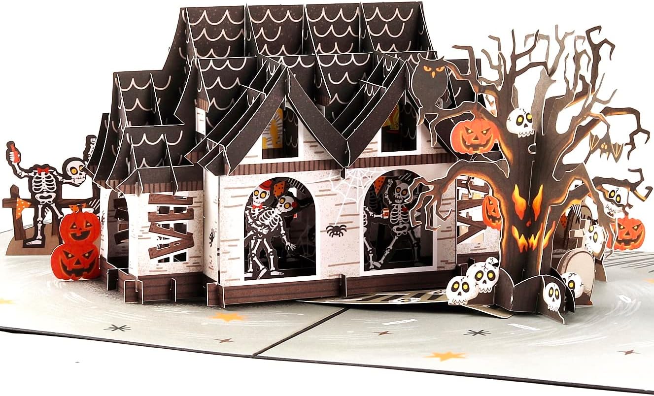 Amazon.com : Liif 3D Halloween Card - Haunted House Theme, Laser Cut ...